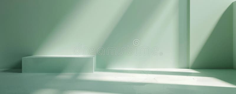 A Minimalist Scene of an Empty Wall in Soft Mint Green, with a Matte ...