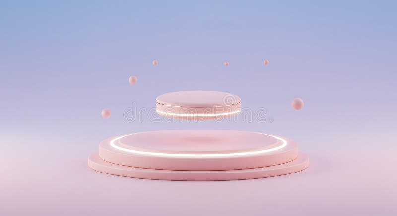 A Minimalist Scene Features a Circular Platform with a Glowing Ring ...