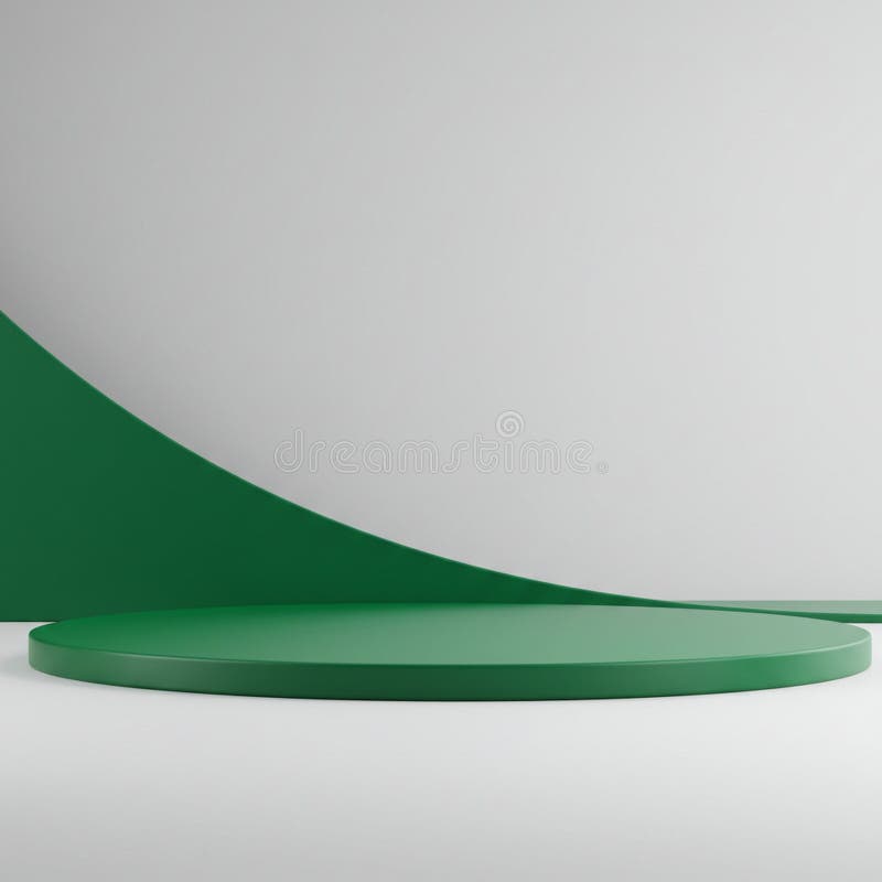 A Minimalist Scene Features a Large, Flat, Round, Green Platform ...