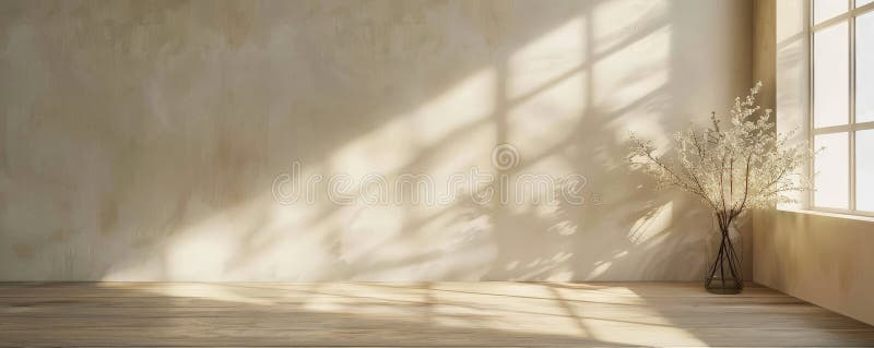 A Minimalist Scene Featuring an Empty Wall in Soft Sand, with a Matte ...