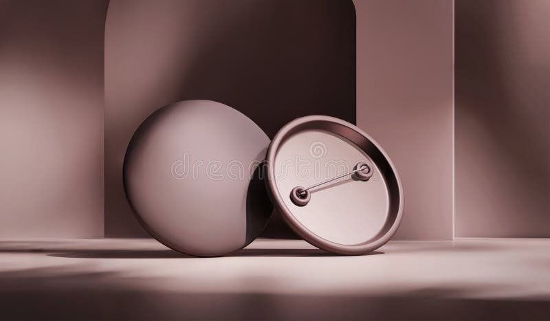 Minimalist Round Button Badge Mockup Color of the Year 2025 Mocha ...