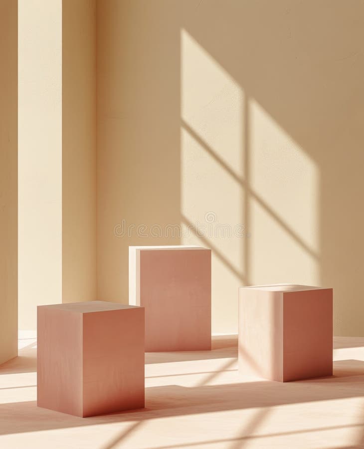 Minimalist Pastel-colored Blocks with Soft Shadows in a Clean Modern ...