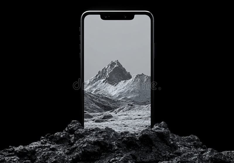 In a Minimalist Scene, a Sleek Smartphone with Modern Styling is ...