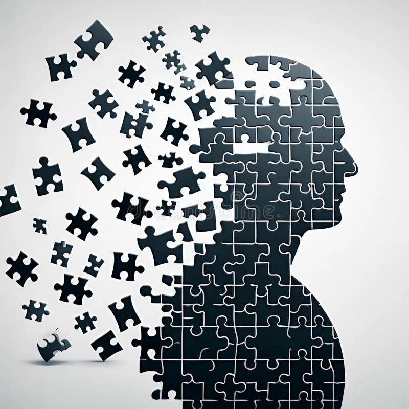 A Minimalist, Schematic Illustration: a Human Silhouette Composed of ...