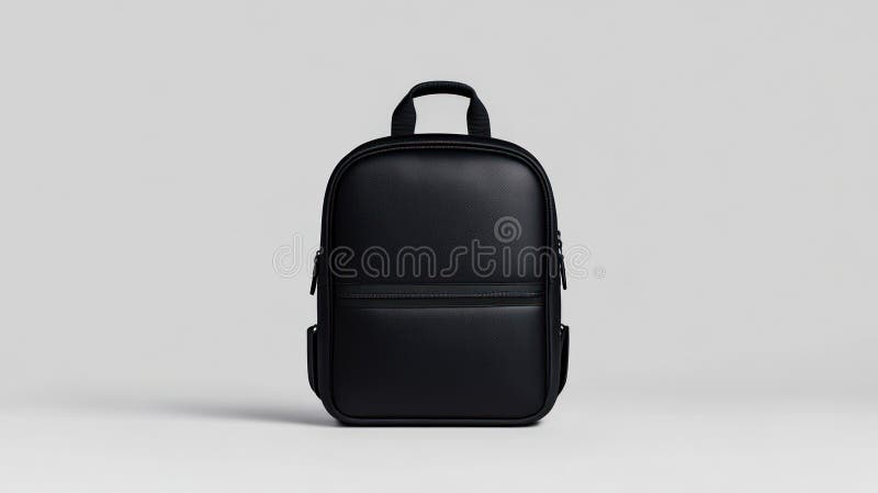 Minimalist School Backpack on White Background with Suitcase Stock ...