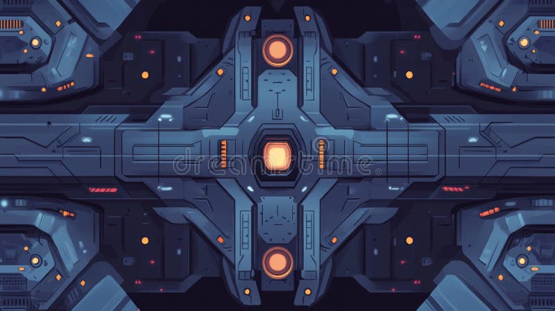 Minimalist Sci Fi Tile Design Showcasing Layered Spaceship Armor in ...