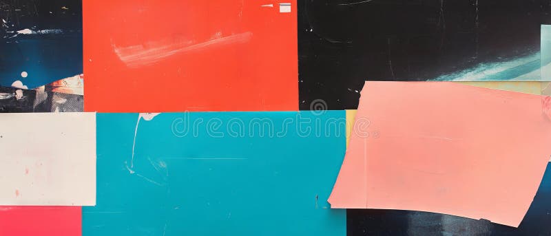 Minimalist Scrapbook Collage Featuring Vibrant Textures and Colors on a ...