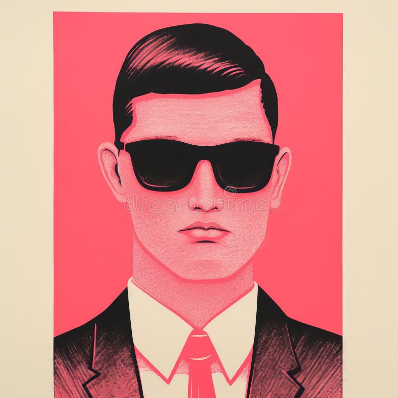 Minimalist Screenprint Illustration of Male Figure Riso Print Art Stock ... Minimalist Screenprint Illustration of Male Figure Riso Print Art Stock ...