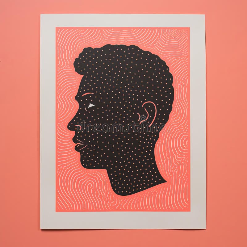 Minimalist Screenprint Illustration of a Male Figure Riso Print Stock ... Minimalist Screenprint Illustration of a Male Figure Riso Print Stock ...