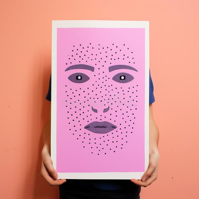 Minimalist Screenprint Illustration of a Male Figure Riso Print Stock ... Minimalist Screenprint Illustration of a Male Figure Riso Print Stock ...