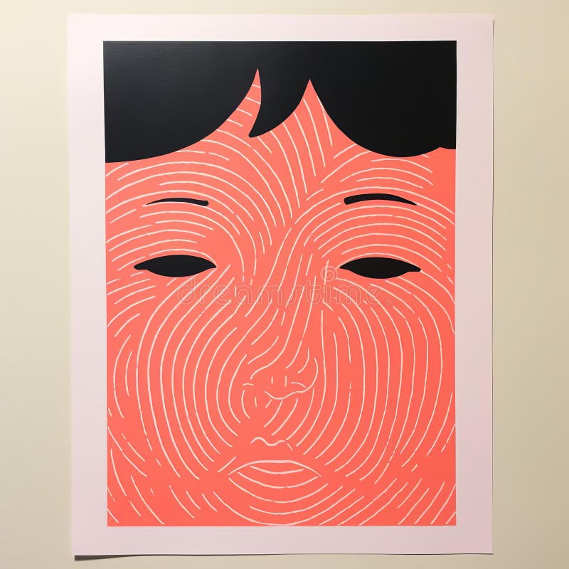 Minimalist Screenprint Illustration of a Male Figure Risograph Print ... Minimalist Screenprint Illustration of a Male Figure Risograph Print ...