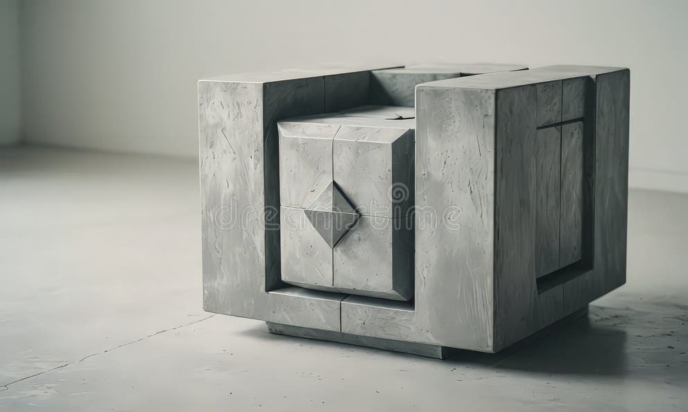 Minimalist Sculpture Cube-shaped Box with Triangular Cutout on the ...