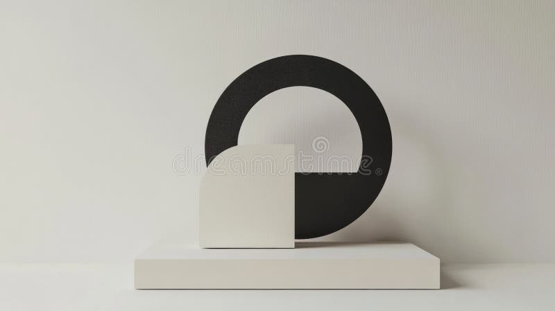 Minimalist Sculpture Featuring Geometric Shapes in a Neutral Setting ...