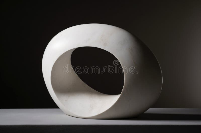 A Minimalist Sculpture Made of Smooth White Stone Stock Illustration ...
