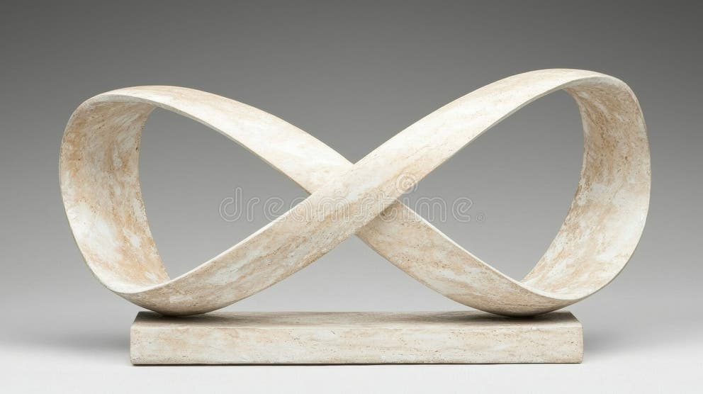 A Minimalist Sculpture of Two Intertwined Circles, Made of a Light ...