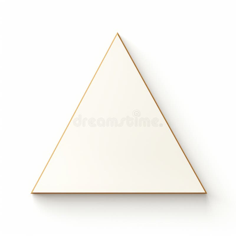 Minimalist Sculpture: White-on-white Triangle Shaped Design with Gold ...