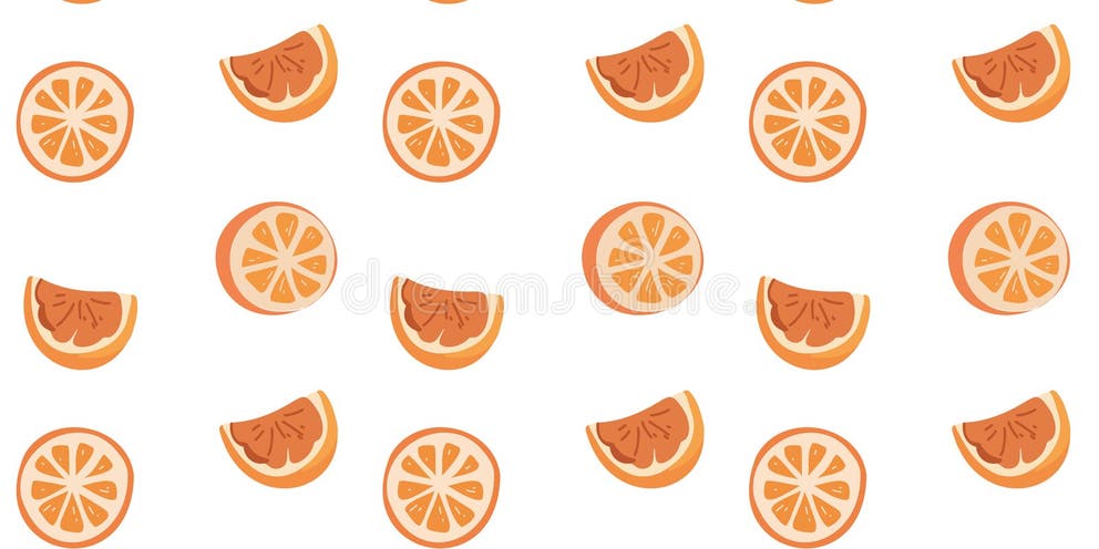 Minimalist Seamless Orange and Slice Pattern Stock Vector ...