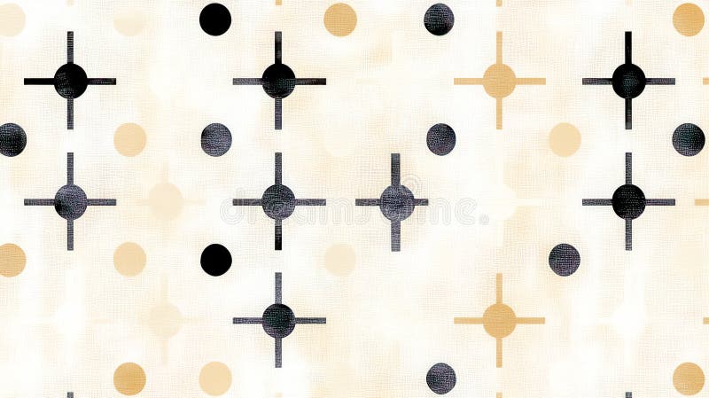 Minimalist Cross Shapes and Dots Pattern on Beige Background Stock ...