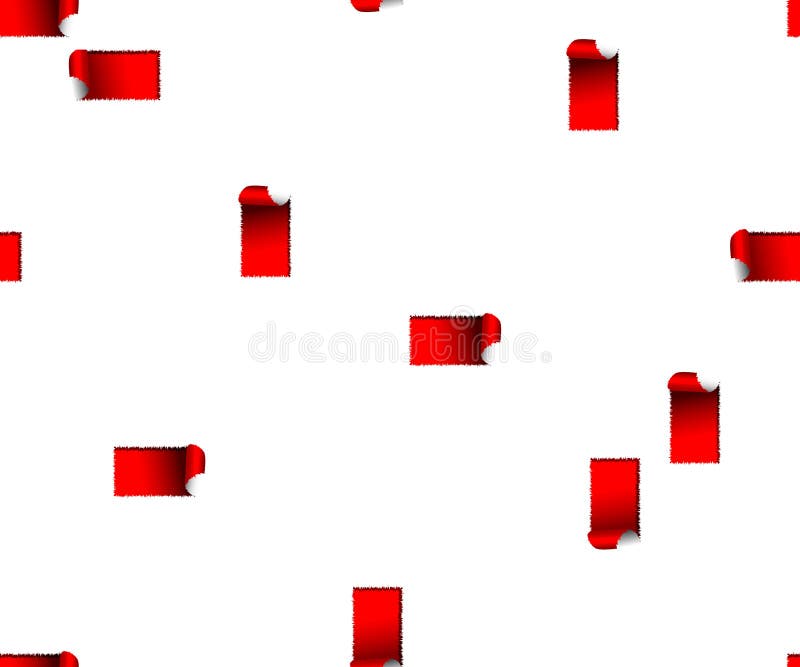 Minimalist Seamless Pattern, Rectangular Red Holes in White Paper with ...