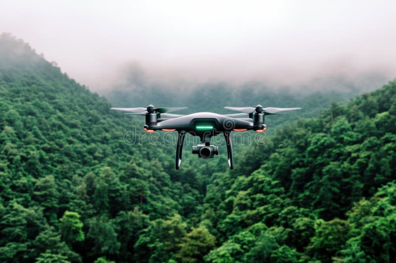 Minimalist Search-and-rescue Drone Scanning Forest Landscape with ...
