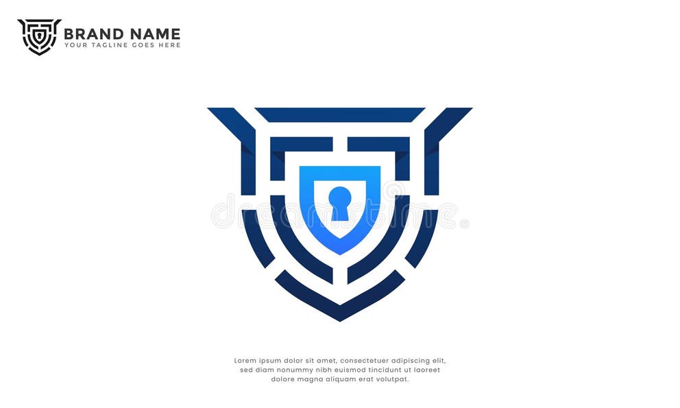 Minimalist Security Shield Logo Design Stock Vector - Illustration of ...