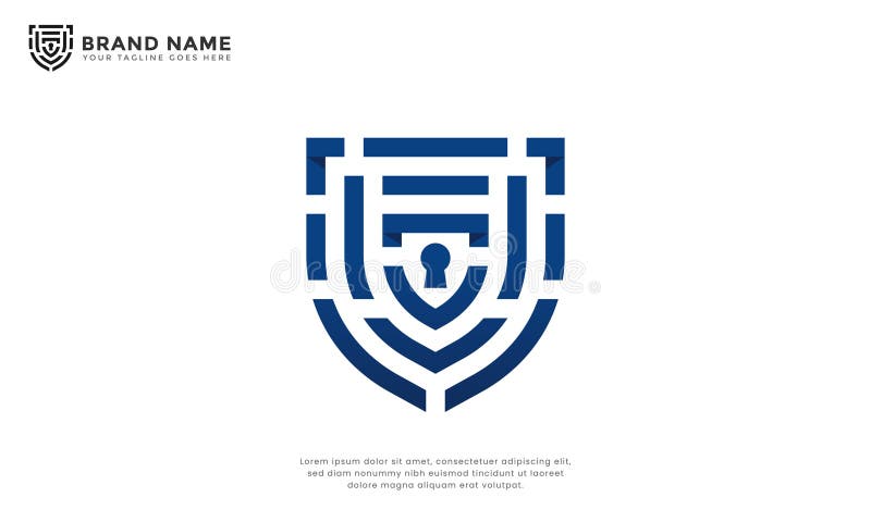 Minimalist Security Shield Logo Icon Design Stock Illustration ...