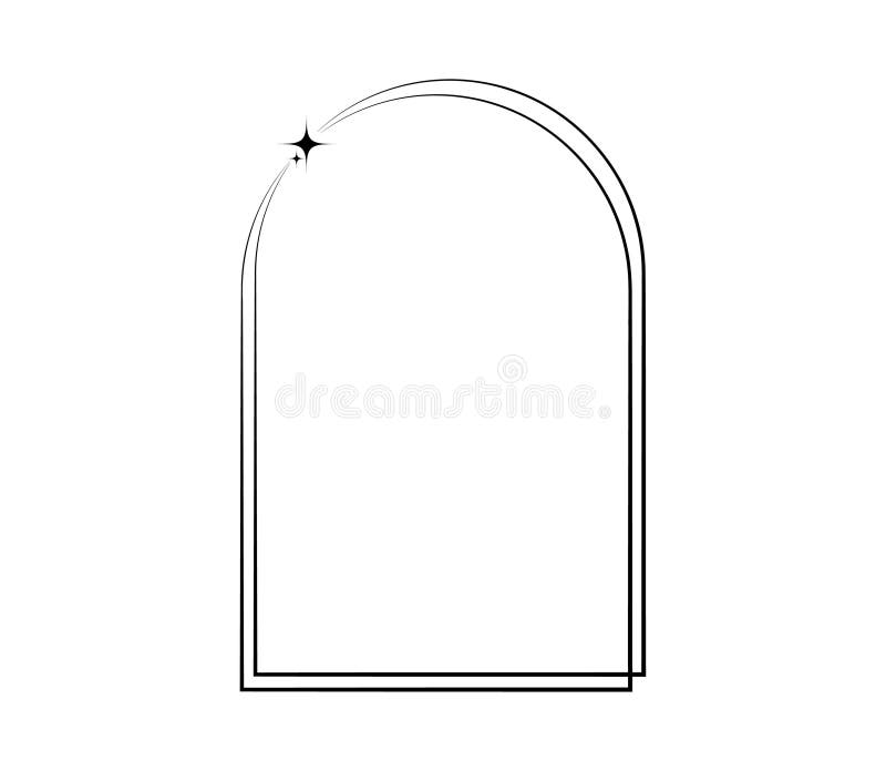 Minimalist Semi-circular Rectangular Linear Figure Y2k . Trendy Linear ...