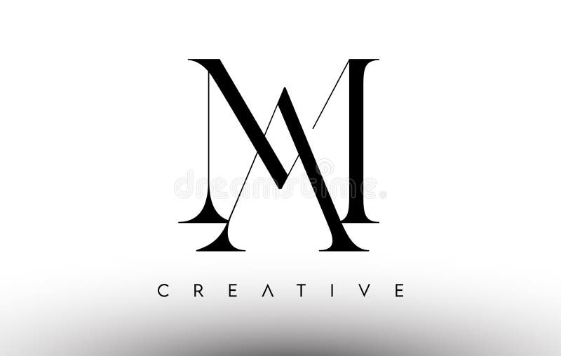 Am Minimalist Serif Modern Letter Logo in Black and White. am Creative ...