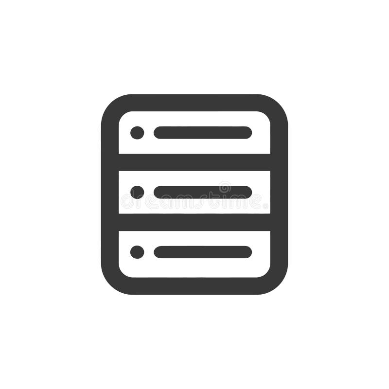 Server Rack Icon, Data Center Interface Symbol, Database Management Stock Vector - Illustration ...