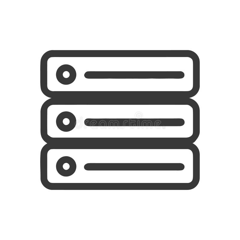 Stack of Database Servers, Data Storage Icon, Server Rack Illustration Stock Vector ...