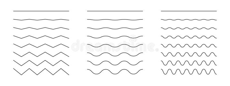 Minimalist Set of Wavy, Curvy, Lines. Simple Undulate Borders ...