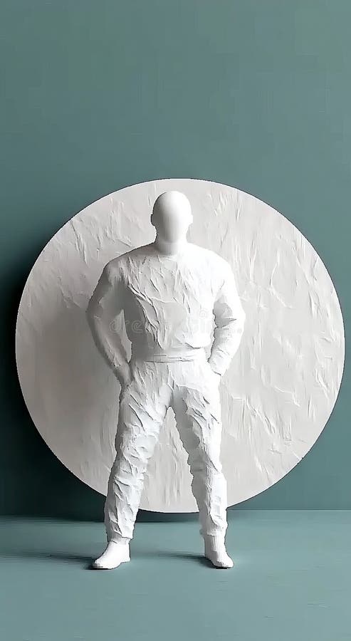 In a Minimalist Setting with a Blue Background, a Person Wearing a ...