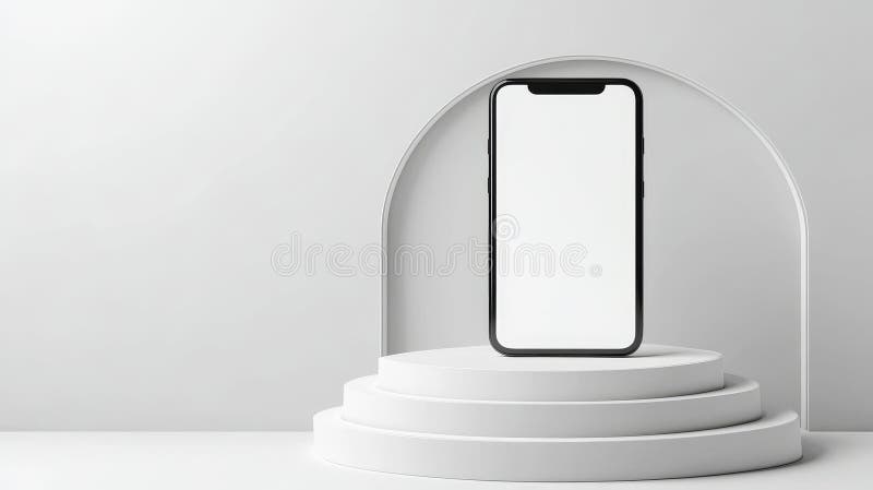 In a Minimalist Setting, a Mockup of a High Definition Smartphone ...