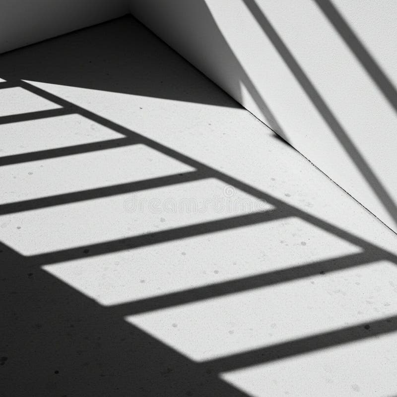 In a Minimalist Setting, Shadows of Horizontal and Vertical Lines Fall ...