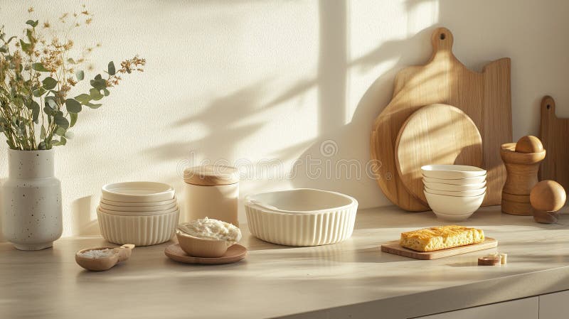 A Minimalist Setup of Reusable Baking Molds Styled on a Smooth Stock ...