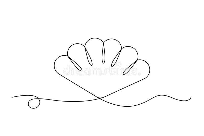 Shell Continuous Line Stock Illustrations – 596 Shell Continuous Line ...