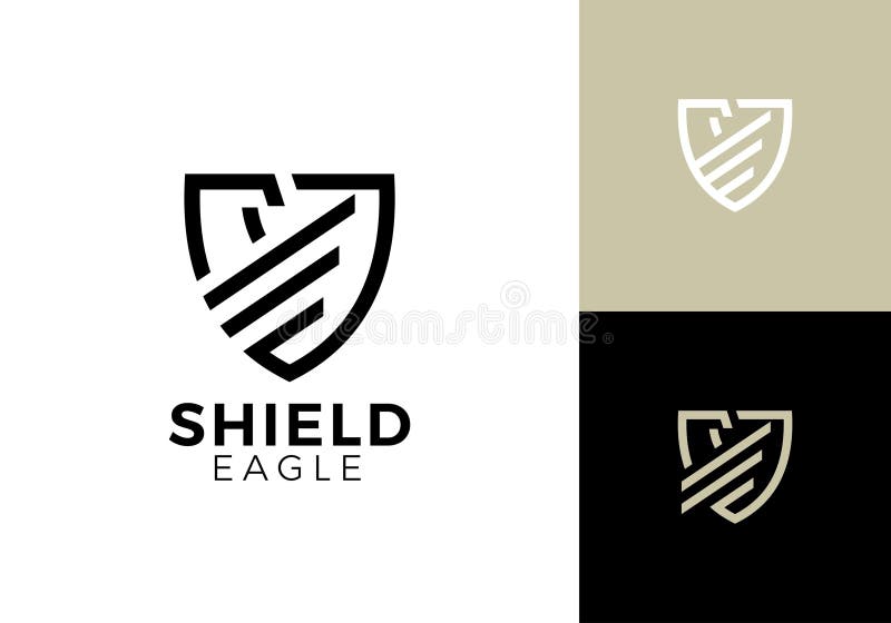 Minimalist Shield Eagle Line Art Logo Vector Design Stock Vector ...