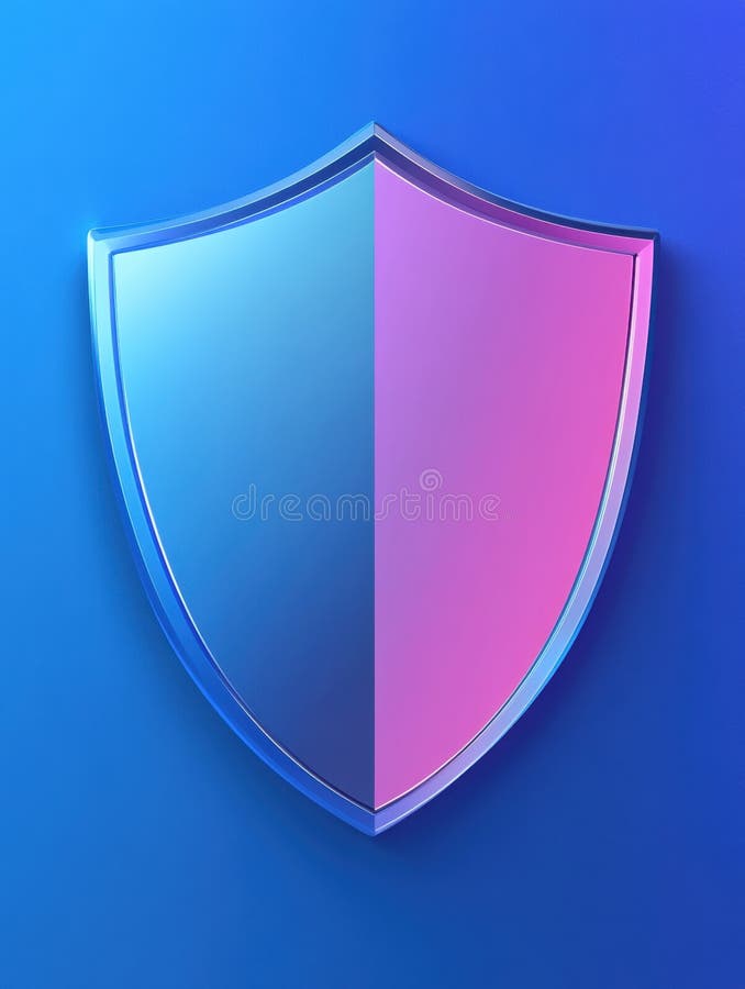 A Minimalist Shield Icon Displayed on a Smooth Blue-to-white Gradient ...