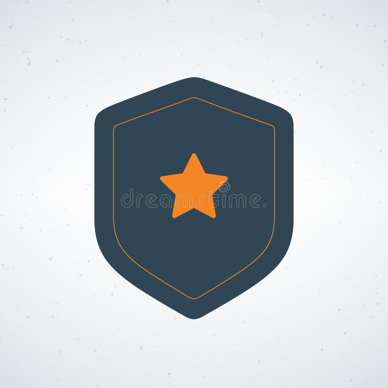 Minimalist Shield Icon with Star Stock Illustration - Illustration of ...