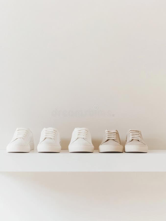 Minimalist Shoe Shelf Displays Stylish Sneakers with a Blank Space for ...