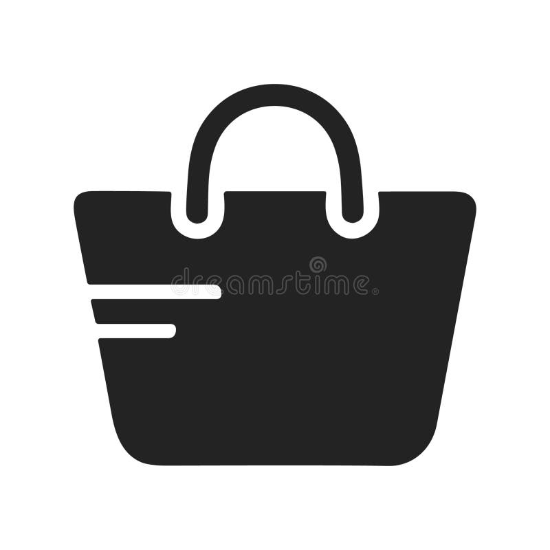 Minimalist Shopping Bag Icon in Black and White, Isolated Design Stock ...