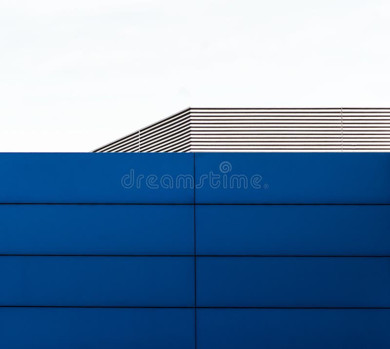 Minimalist Shot of a Blue Modern Building Stock Photo - Image of ...