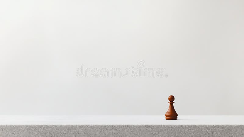 A Minimalist Shot of a Single Chess Piece Standing on a Blank White ...