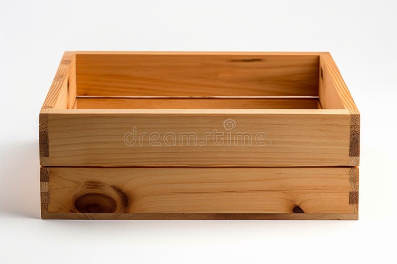Minimalist Showcase Empty Wooden Crate Box, Isolated on a White Stock ...