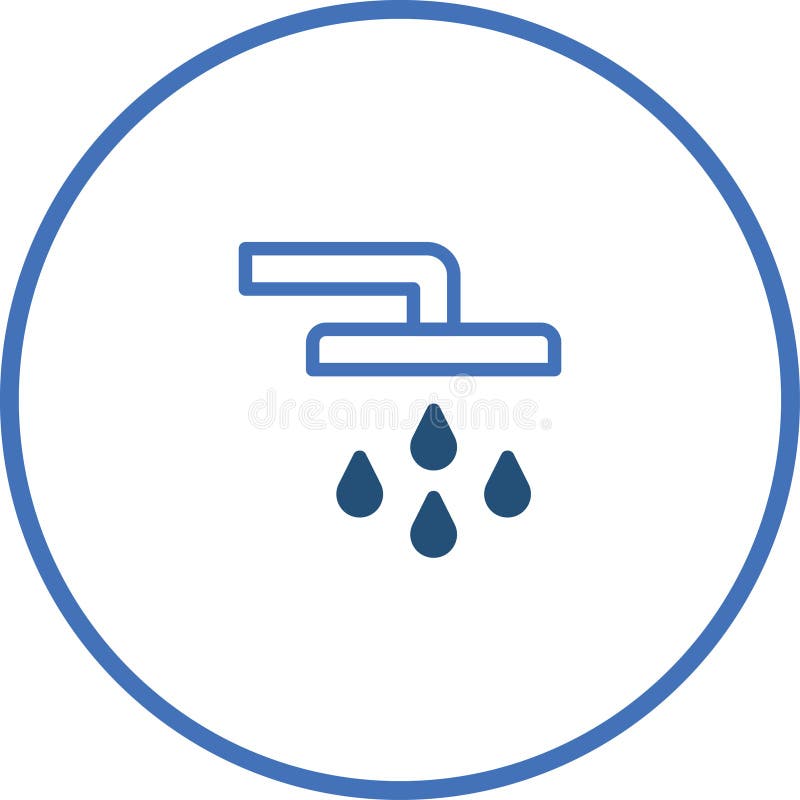 Minimalist Shower Icon within a Circle: Cleanliness, Hygiene, and Water ...