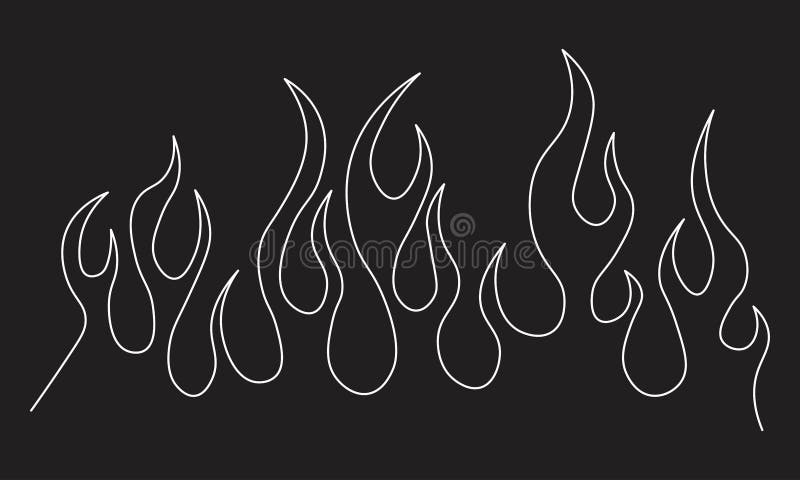Minimalist Silhouette of Flame. One Line Drawing Stock Vector ...
