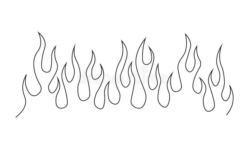 Minimalist Silhouette of Flame. One Line Drawing Stock Vector ...