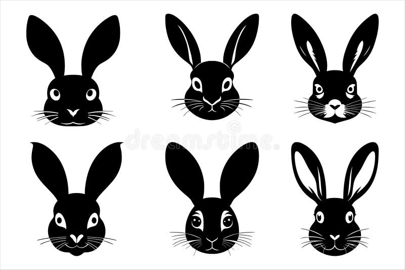 Minimalist Silhouette Vector Design of a Rabbit Icon Stock Vector ...