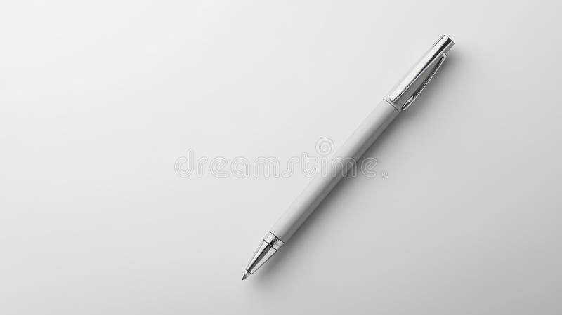Minimalist Silver Pen on White Background Generative AI Stock ...