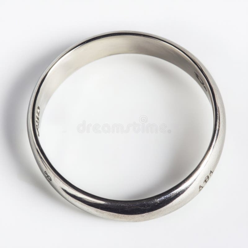 Minimalist Silver Ring with Smooth Polished Finish on White Background ...